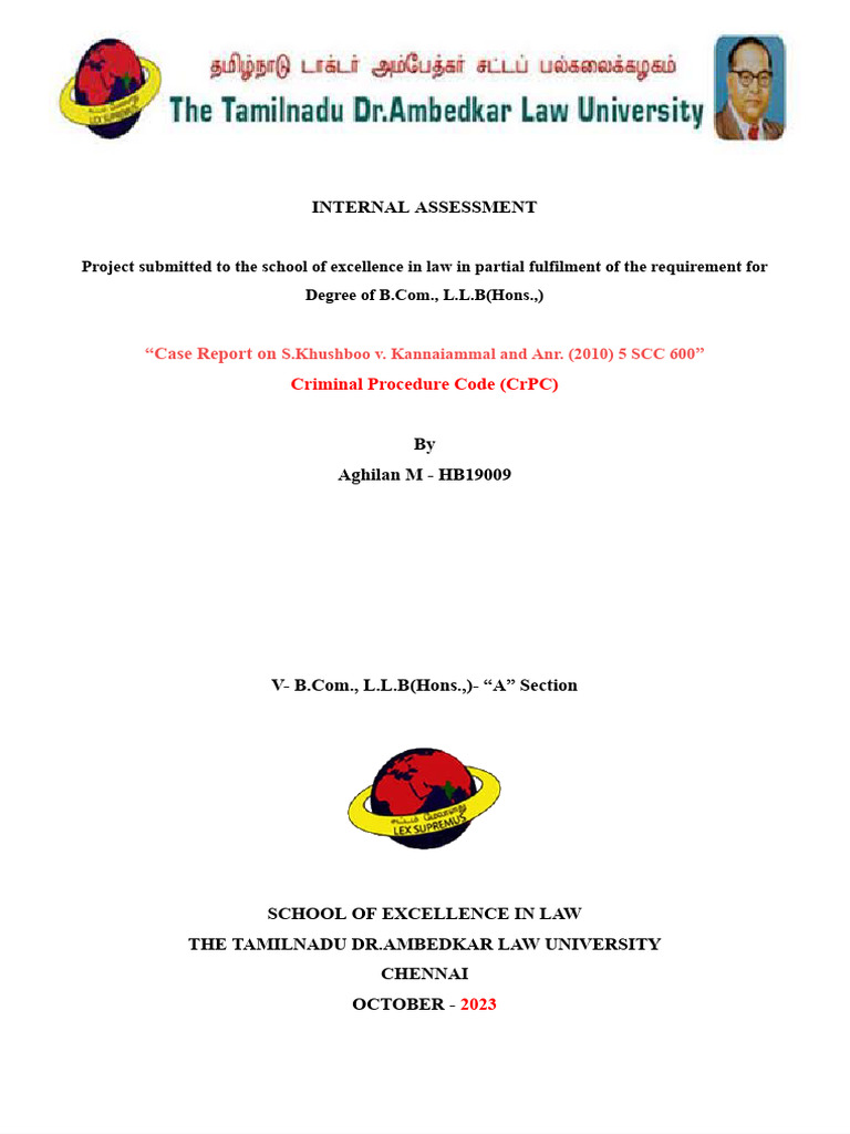 Kushboo v. Kanniammal &anr | PDF | Defamation | Obscenity