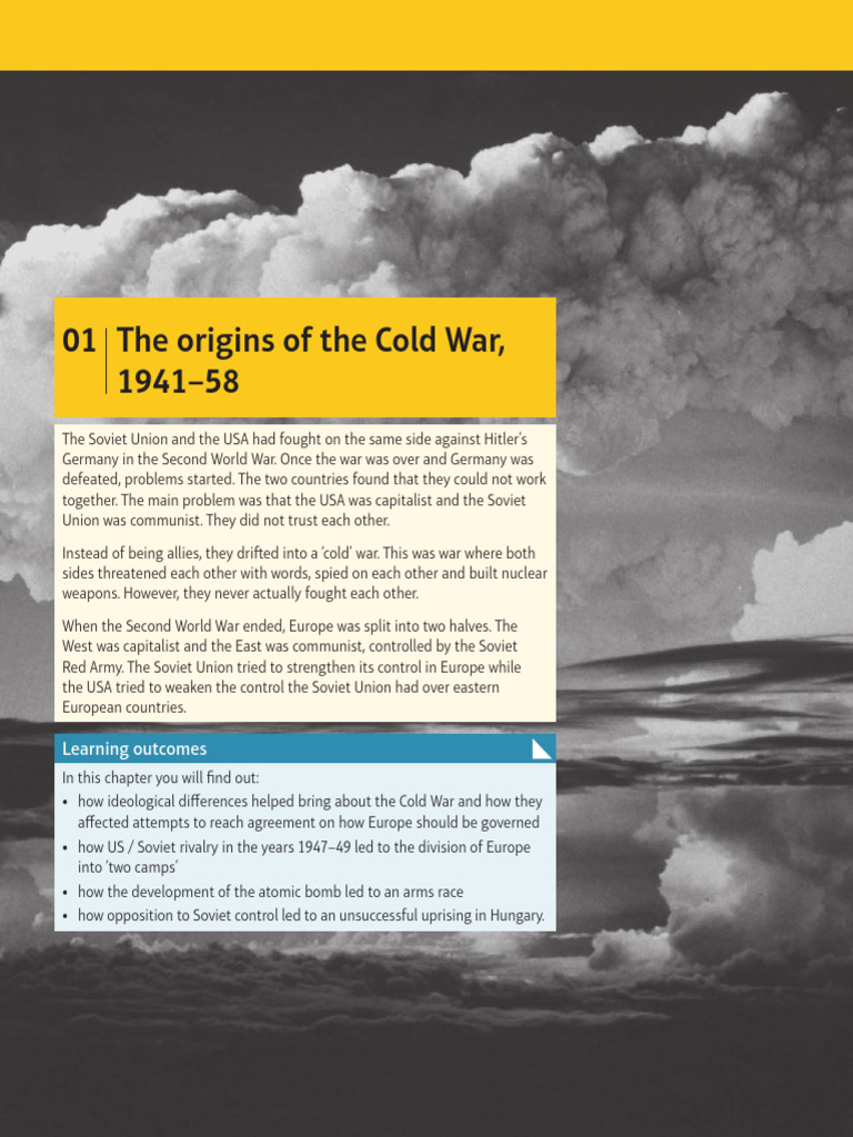 Cold War Text Book Topic 1 | PDF | Allies Of World War II | World War II