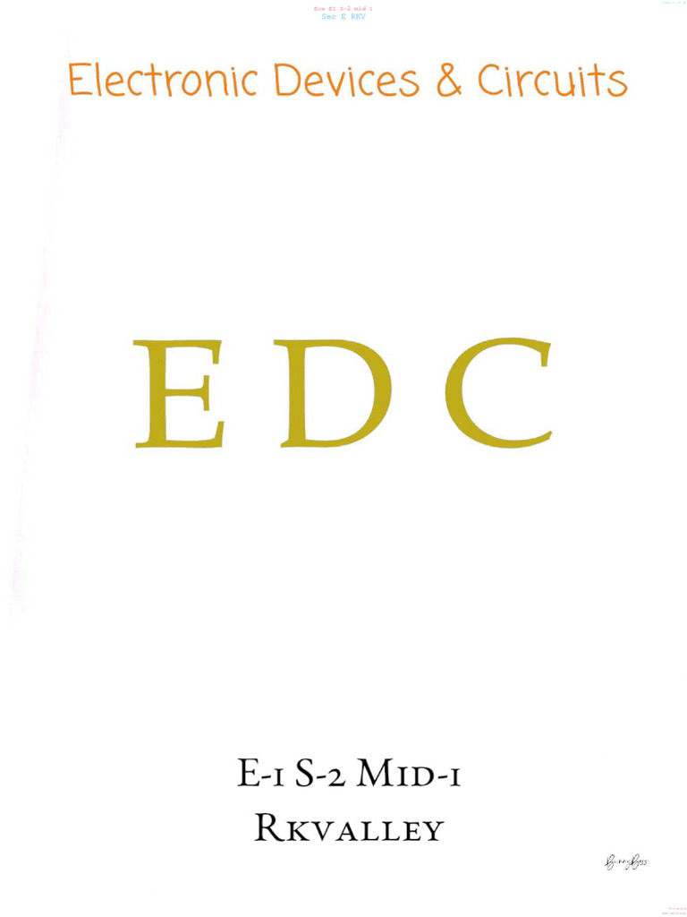 E1 s2 Sec e Edc Mid 1 | PDF