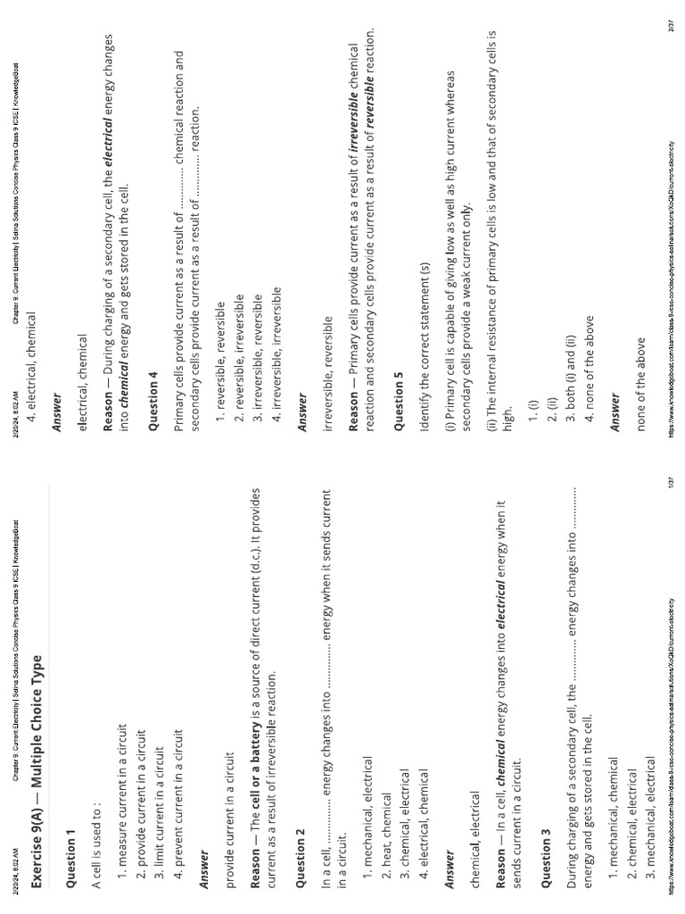 Chapter-9 - Current Electricity-Knowledge Boat | PDF