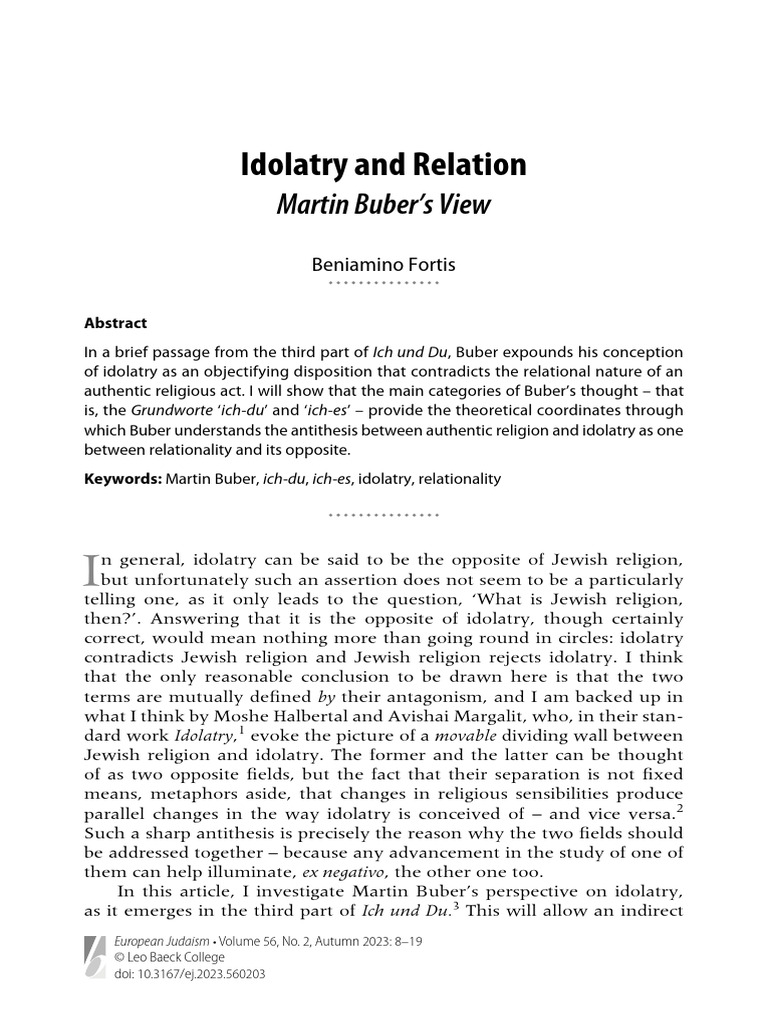 Buber and Idolatry | PDF