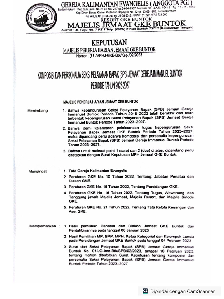 SK SPB Imanuel | PDF