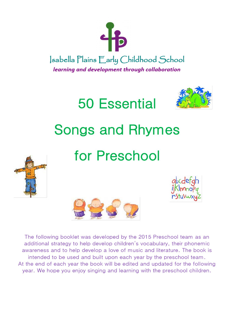 50 Essential Songs and Rhymes For Preschool Website Version | PDF | Old ...