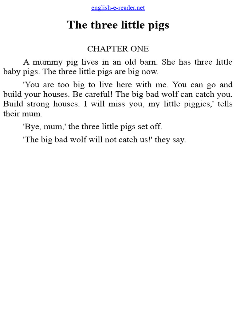 The Three Little Pigs Story PDF | PDF