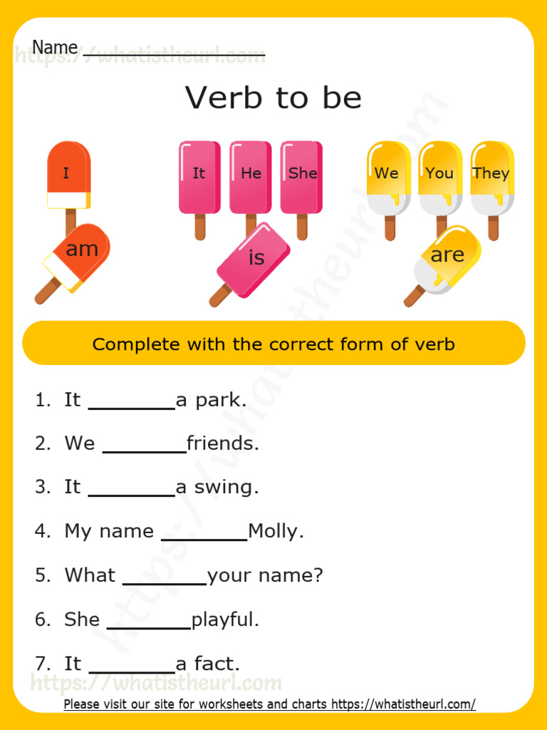 Verb To Be Worksheet | PDF