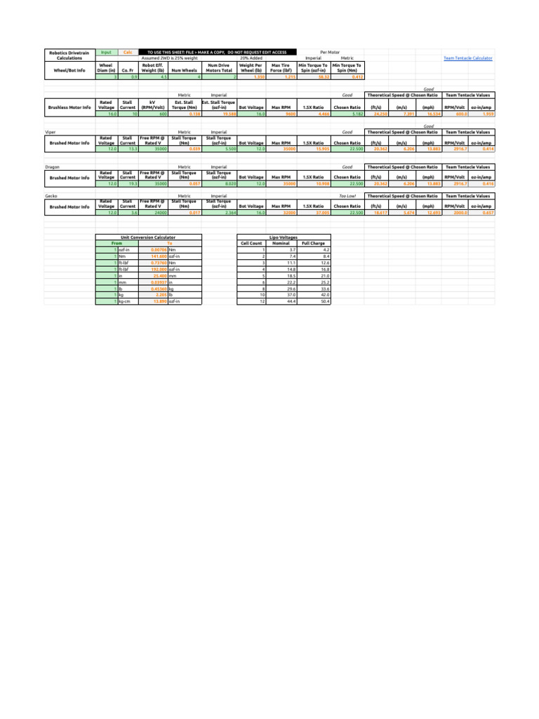 Drivetrain Calculations | PDF | Torque | Electric Motor
