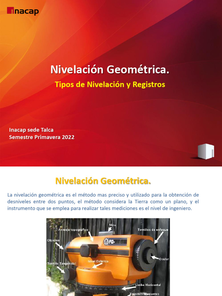 01 Nivelación Geométrica | PDF | Física Aplicada e Interdisciplinaria ...
