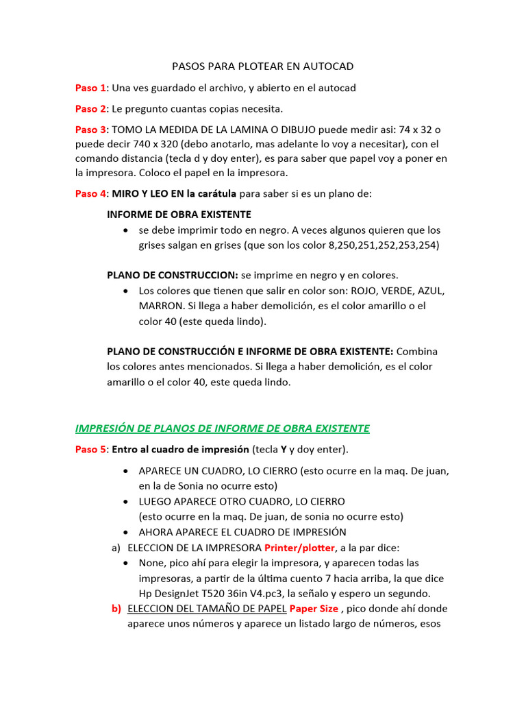 Pasos para Plotear en Autocad | Descargar gratis PDF | Color | Hojas de ...