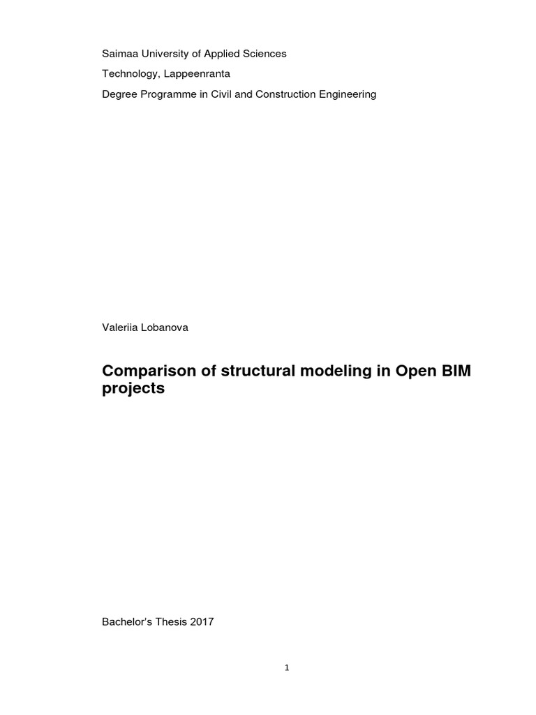 Comparison of Structural Modeling in Open BIM Projects | Download Free PDF | Building ...
