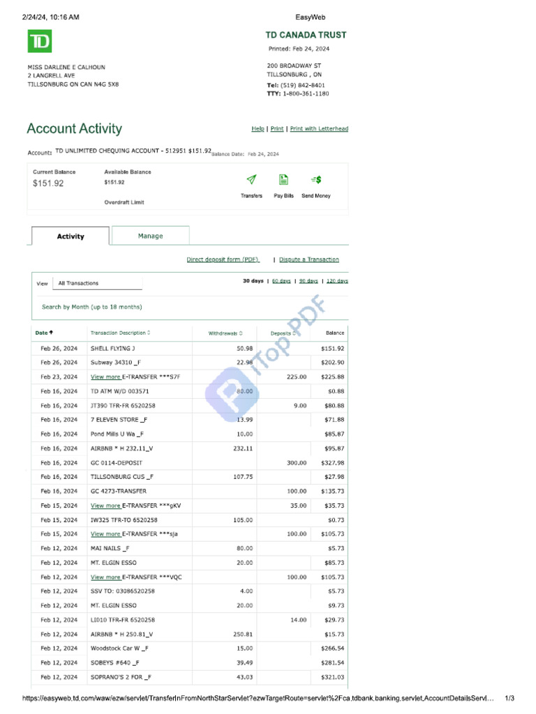 Bank Statement1 | PDF