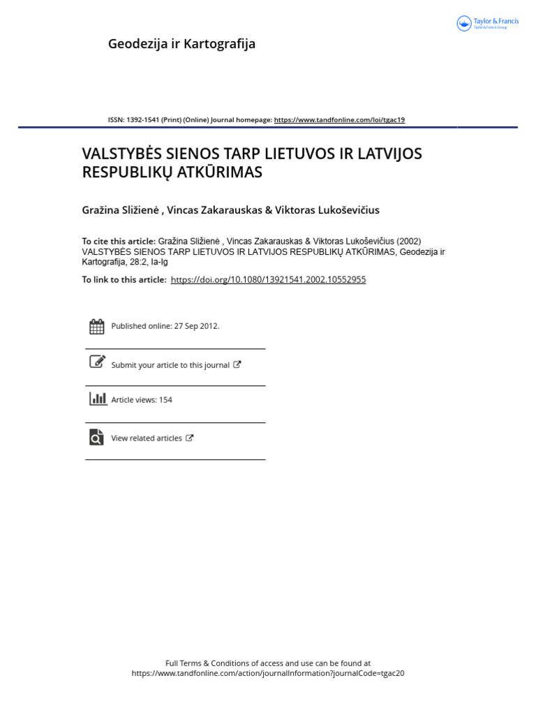 Valstyb S Sienos Tarp Lietuvos Ir Latvijos Respublik Atk Rimas | PDF