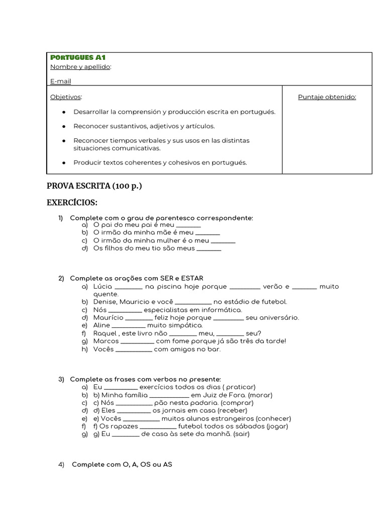 Evaluacion Escrita | PDF