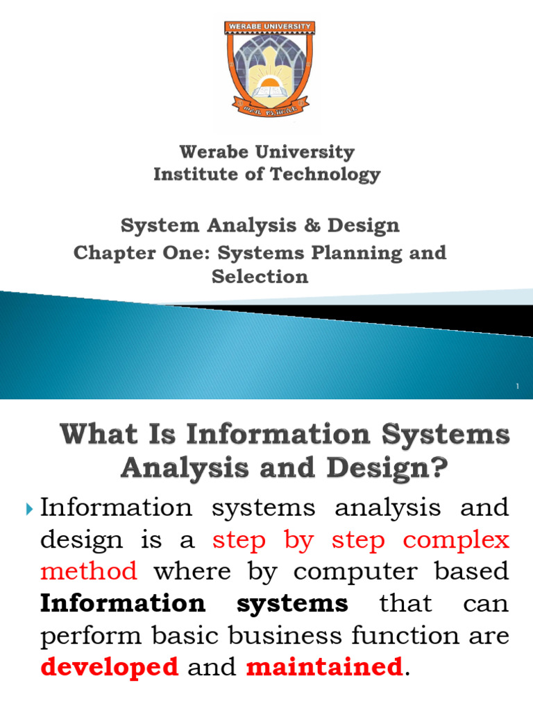 System Analysis & Design: Chapter One: Systems Planning and Selection | PDF | System | Data Model