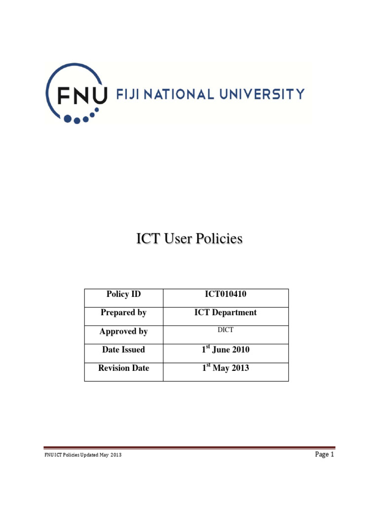 Revised ICT User Policy Document 1st March 2013 | PDF | Computer Virus ...