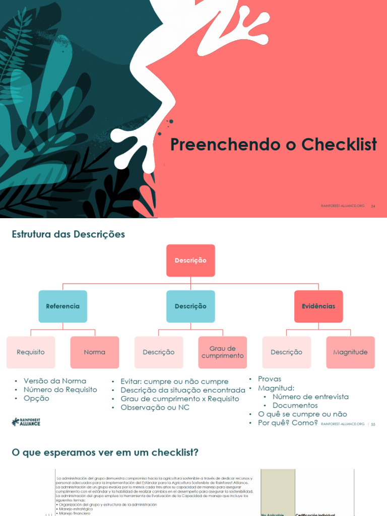 Apresentação - Preenchimento Checklist | PDF | Agricultura | Evidência