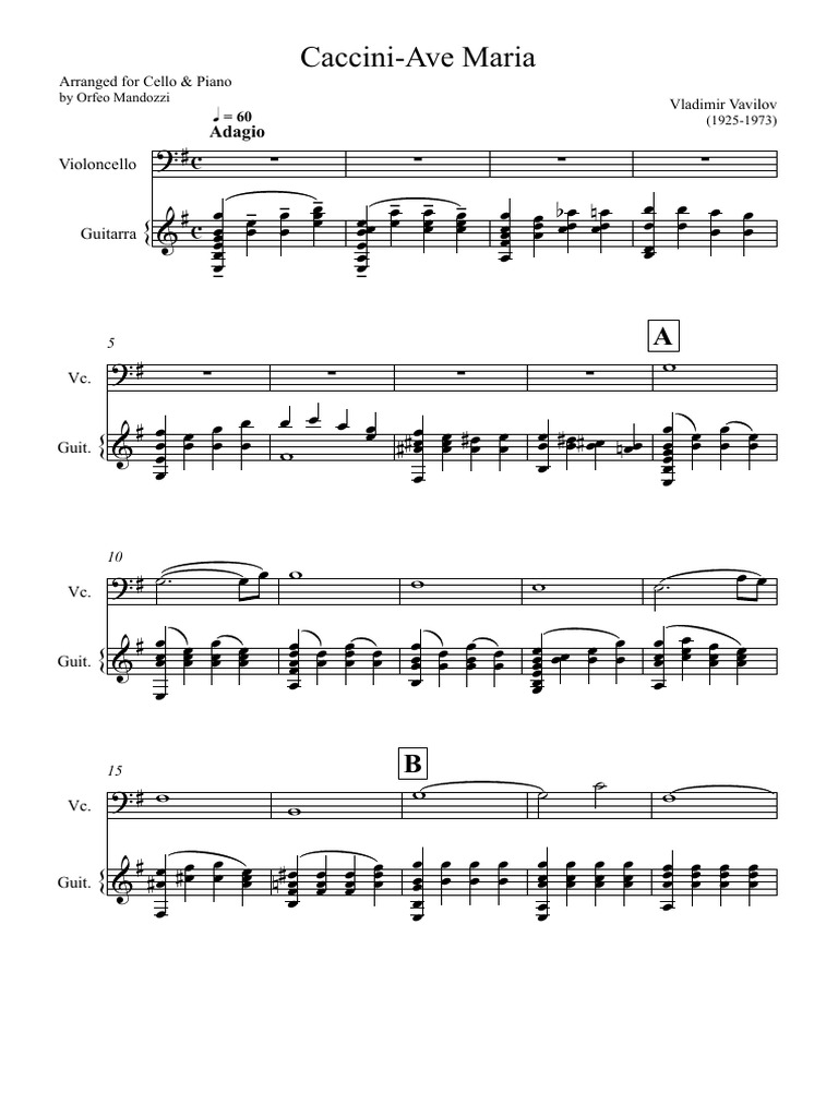 Caccini-Ave Maria - 2 - Partitura Completa | PDF