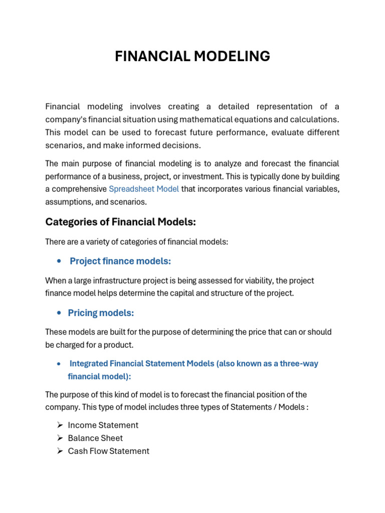 Financial Modeling | PDF