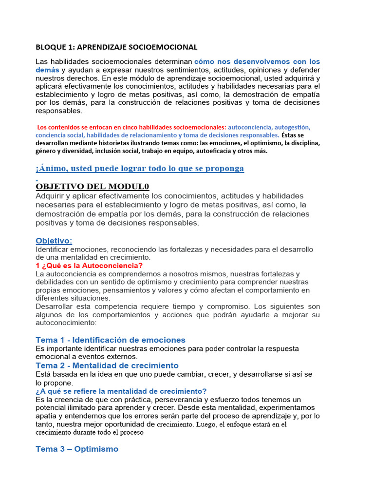 Habilidades Socioemocionales Esenciales | PDF | Las emociones | Empatía