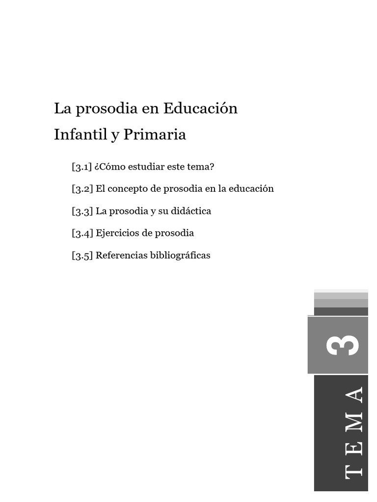 Tema3 La Prosodia en L Educación Infantil y Primaria. | PDF | Palabra ...