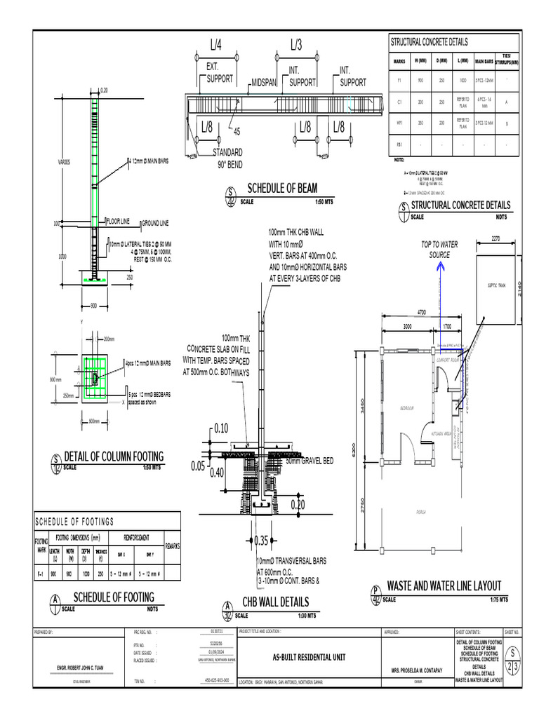 Schedule of Beam and Footing Details | PDF