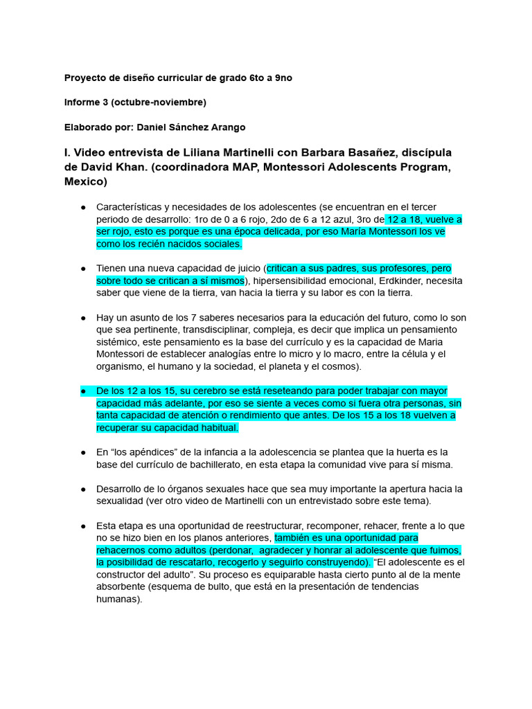 Informe 3 Educación Planetaria | PDF