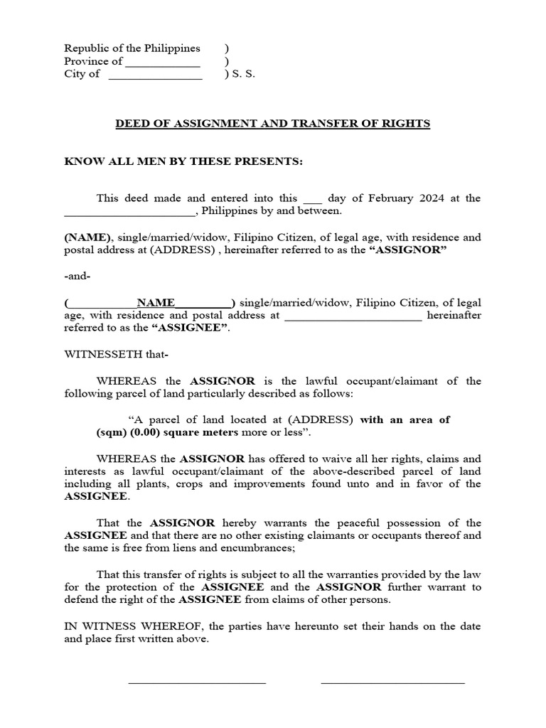 Waiver Transfer Fernandez | PDF | Assignment (Law) | Contract Law