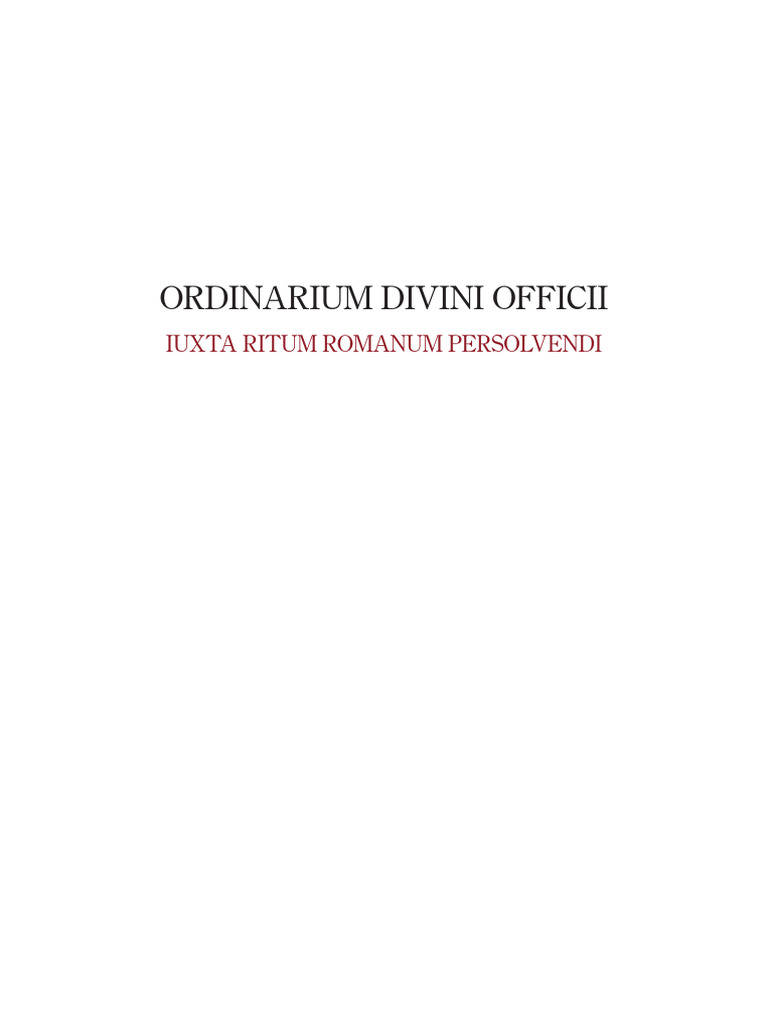 Ordinarium | PDF