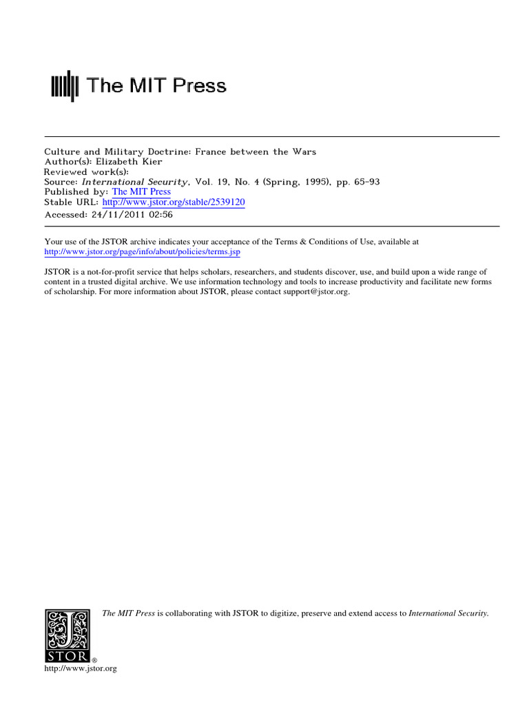 (ADSP 2) Culture and Military Doctrine - Elizabeth | PDF | Military Doctrine | Organizational ...