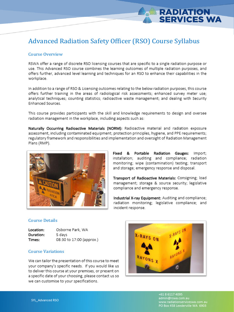Rswa C Syl Advanced-Rso v1.0 | PDF | Radioactive Contamination ...