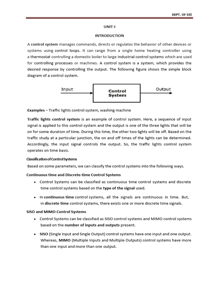 Control System Notes | PDF | Control Theory | Feedback