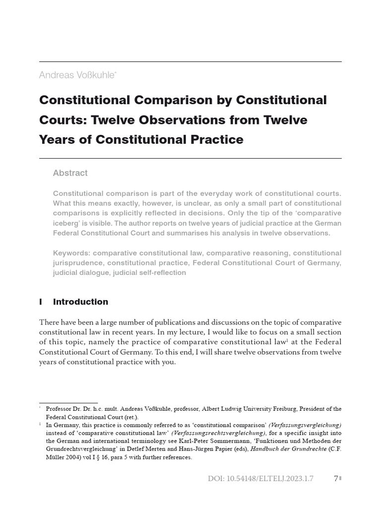 Constitutional Comparison by Constitutional | PDF