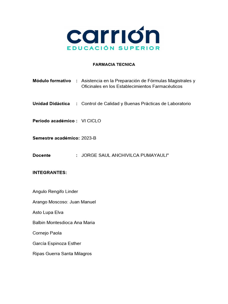 Control Fisico Quimico Practica 5 Semana 11 | PDF | Ciencias ...