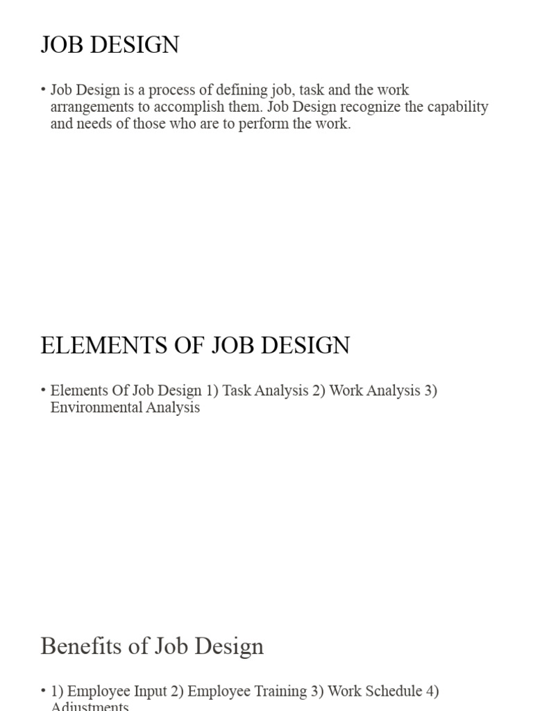 Job Design | PDF | Labor | Employee Relations
