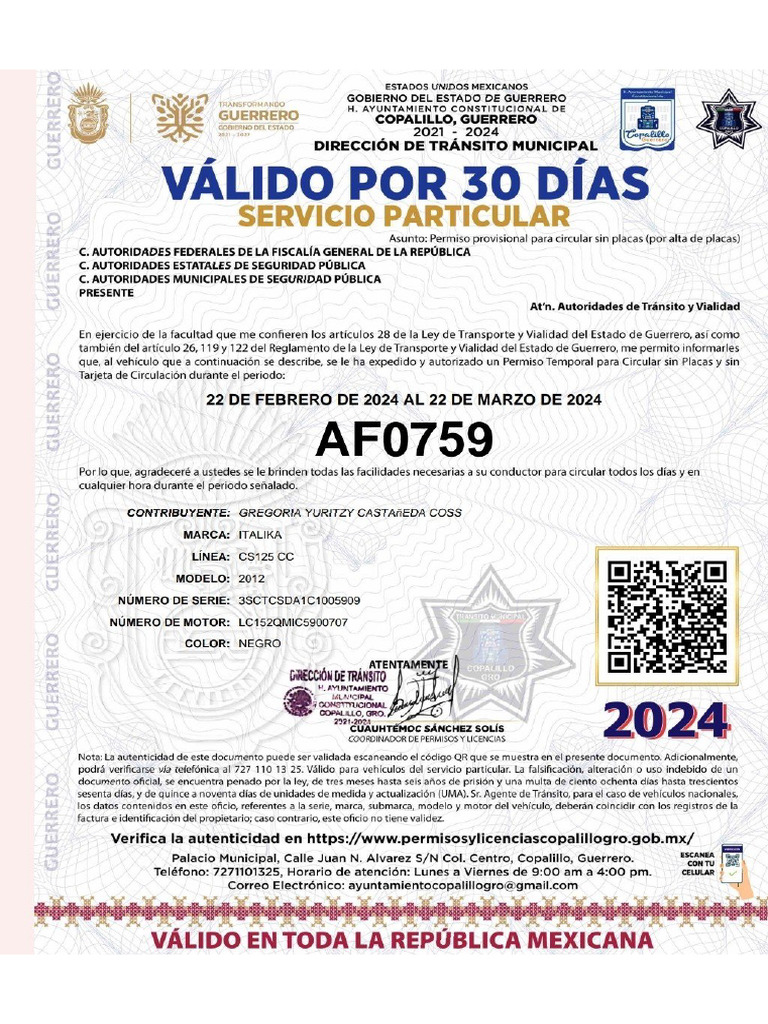 Permiso para Circular | PDF