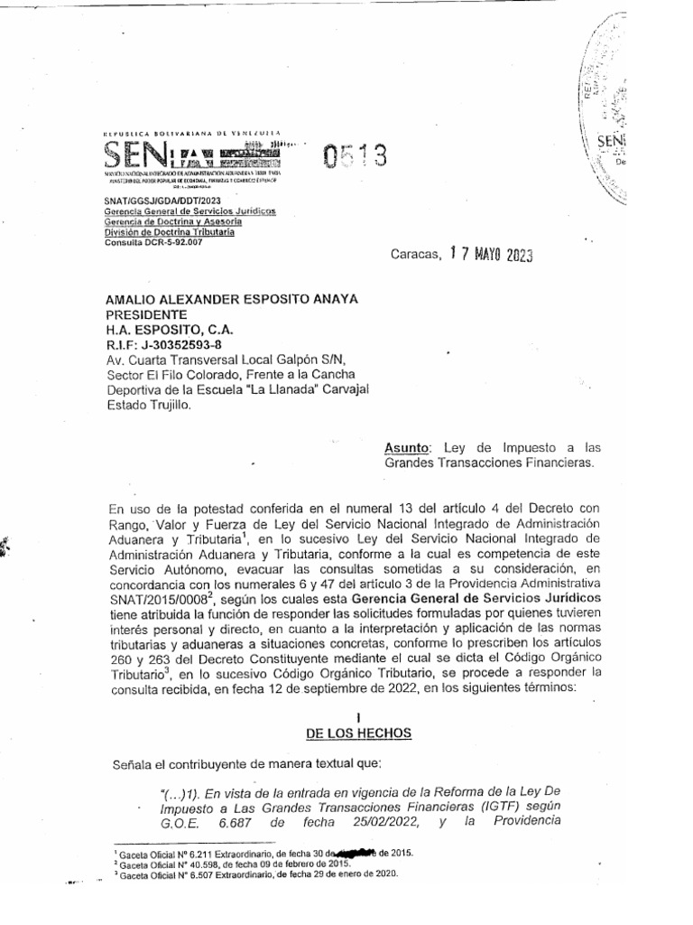 Consulta IGTF 2023 | PDF