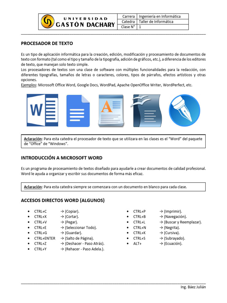 Clase N°1 | PDF | Procesador de textos | Microsoft Word