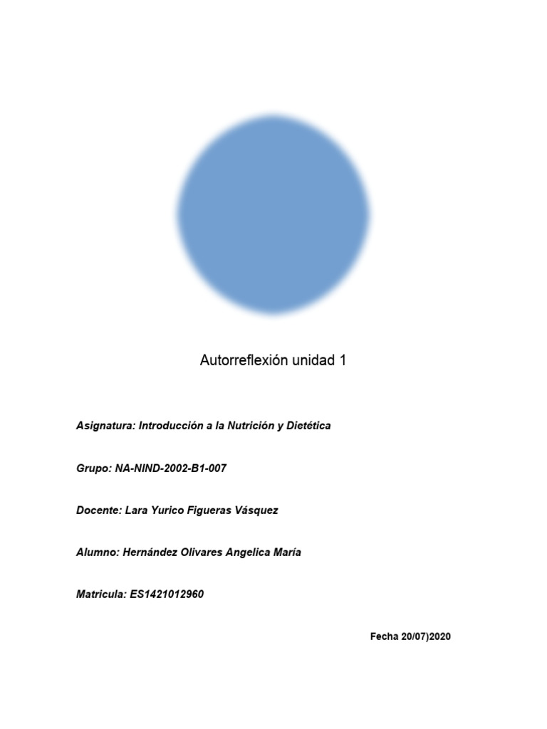 Autorreflexión Unidad 1 | PDF