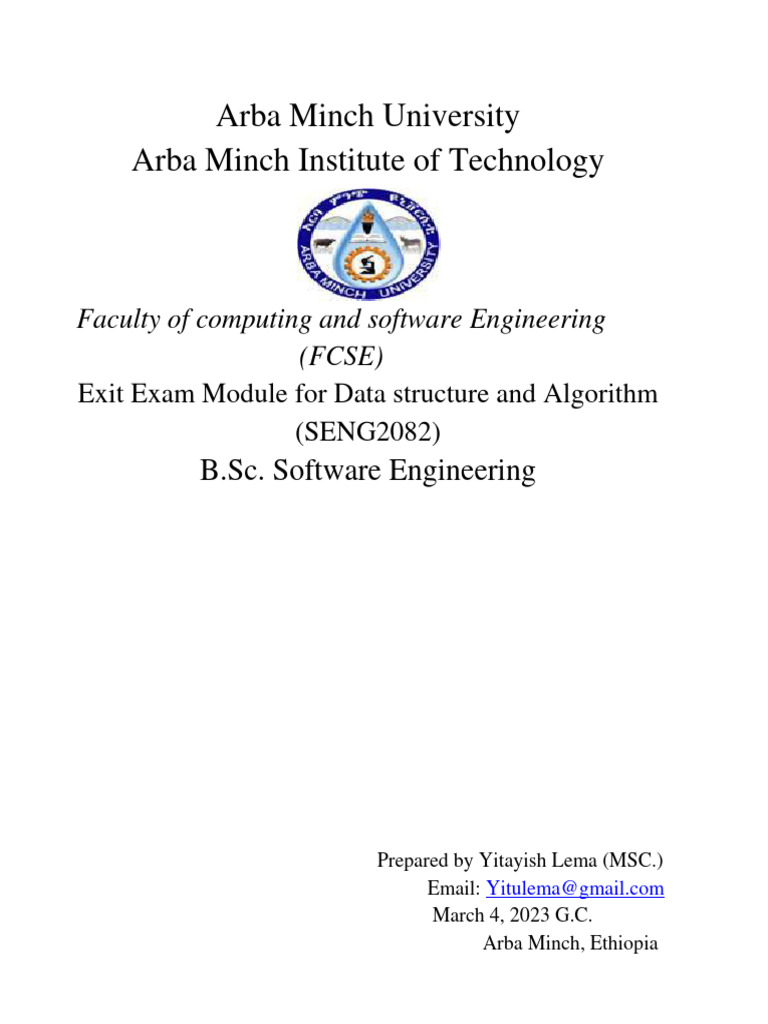 Data Structure And Algorithm Module Pdf Algorithms Data Type