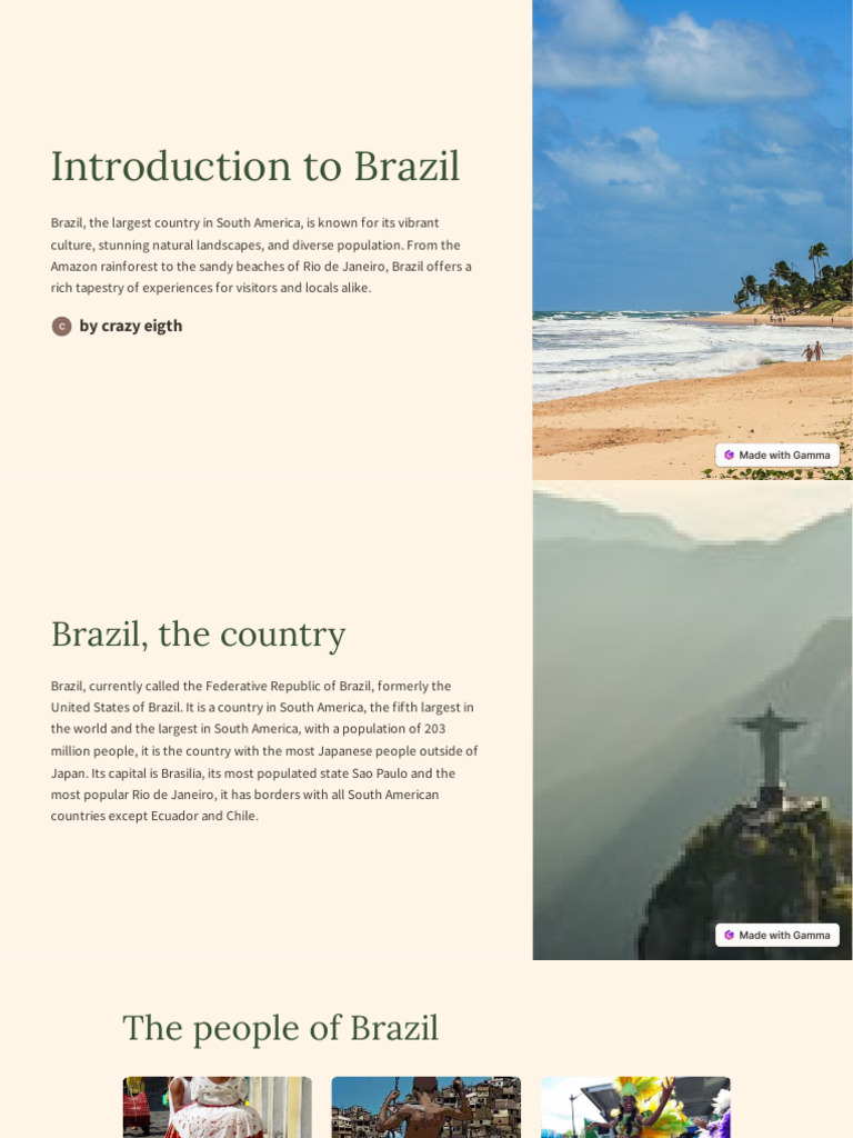 Introduction To Brazil | PDF | Brazil | South America