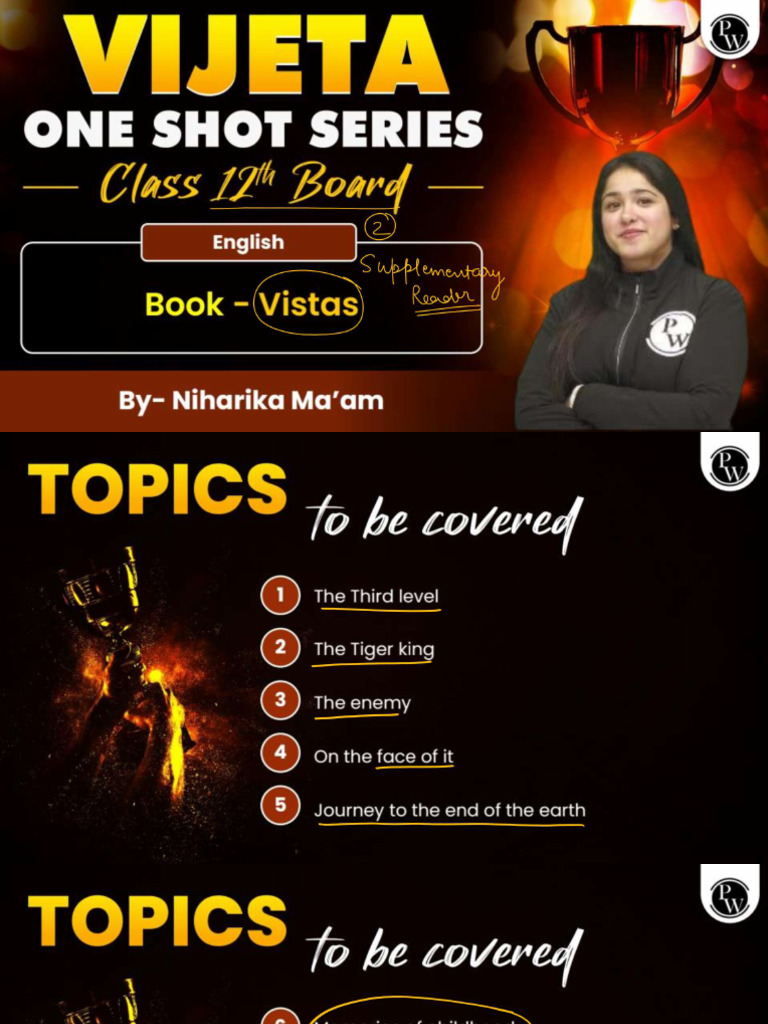 Vistas - Class Notes - Vijeta Series Class-12th | PDF