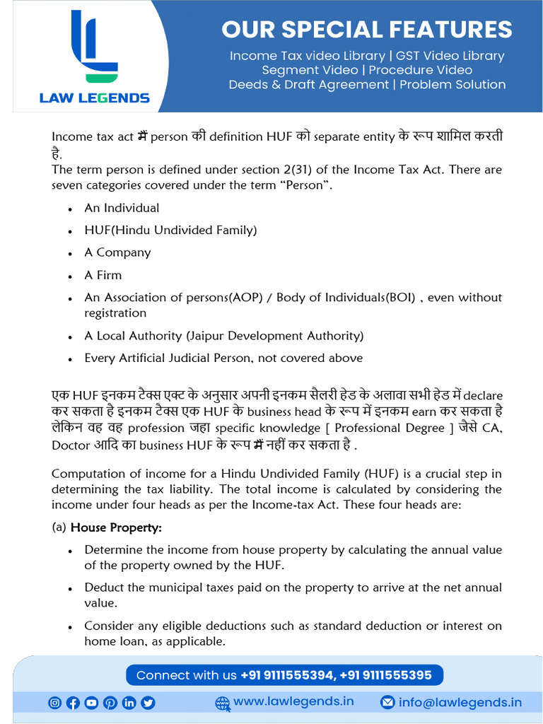 Query Raised by - HUF | Download Free PDF | Income | Tax Deduction