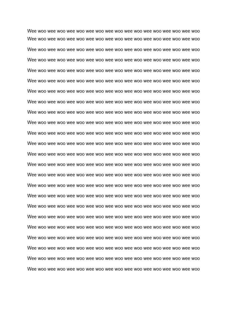 Wee Wooooooooooooo | PDF
