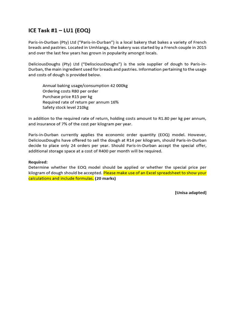 Evaluating Dough Supply Options | PDF