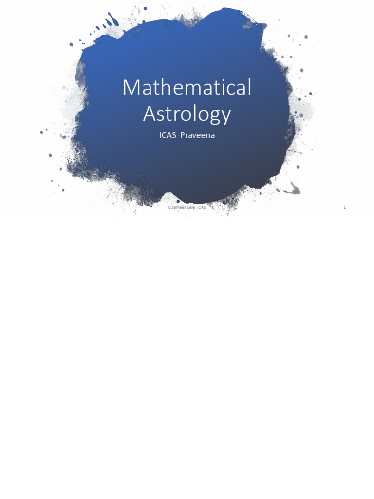 Mathematical Astrology Introduction | PDF | Planets In Astrology ...