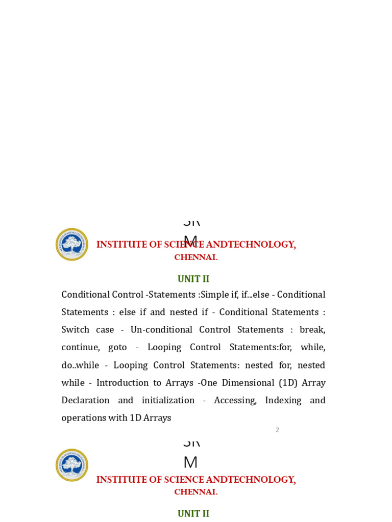 Unit2 While | PDF | Pointer (Computer Programming) | Control Flow