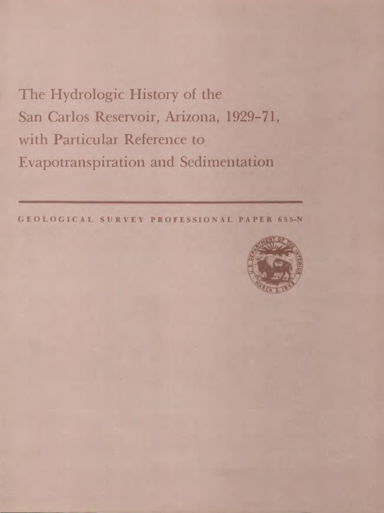 Hydrologic History of San Carlos Reservoir | PDF