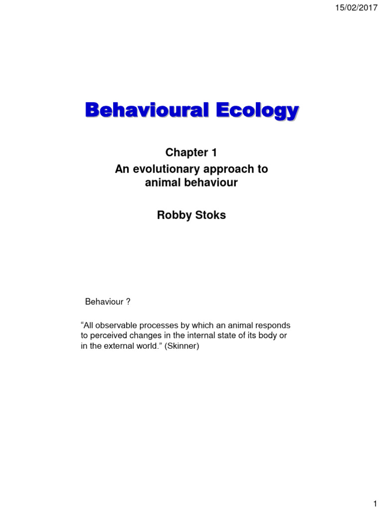 An Evolutionary Approach To Animal Behaviour 1 | PDF | Natural ...