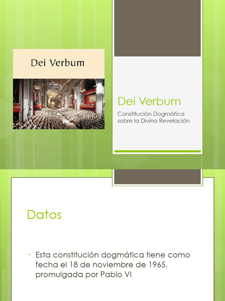 Dei Verbum Estructura | Descargar gratis PDF | Concilio Vaticano II | Religiones abrahámicas