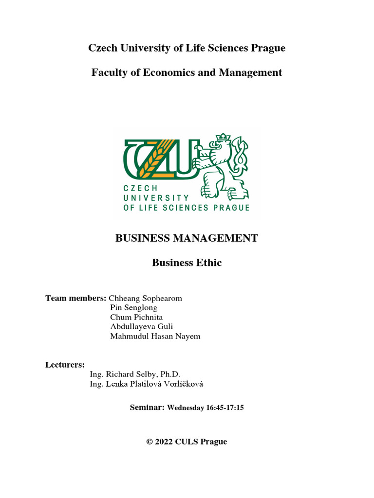 Business Ethics Pdf Business Ethics Corporate Social Responsibility