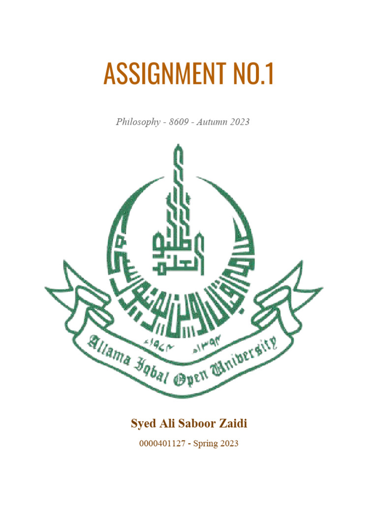 Assignment No 1 8609 Download Free Pdf Rationalism Reason